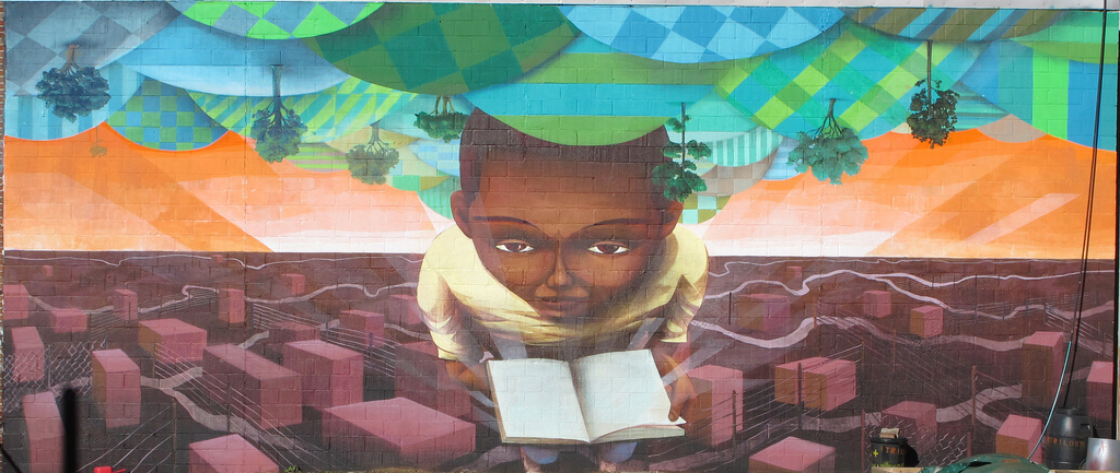 40 examples of street art and murals about books, libraries, and reading