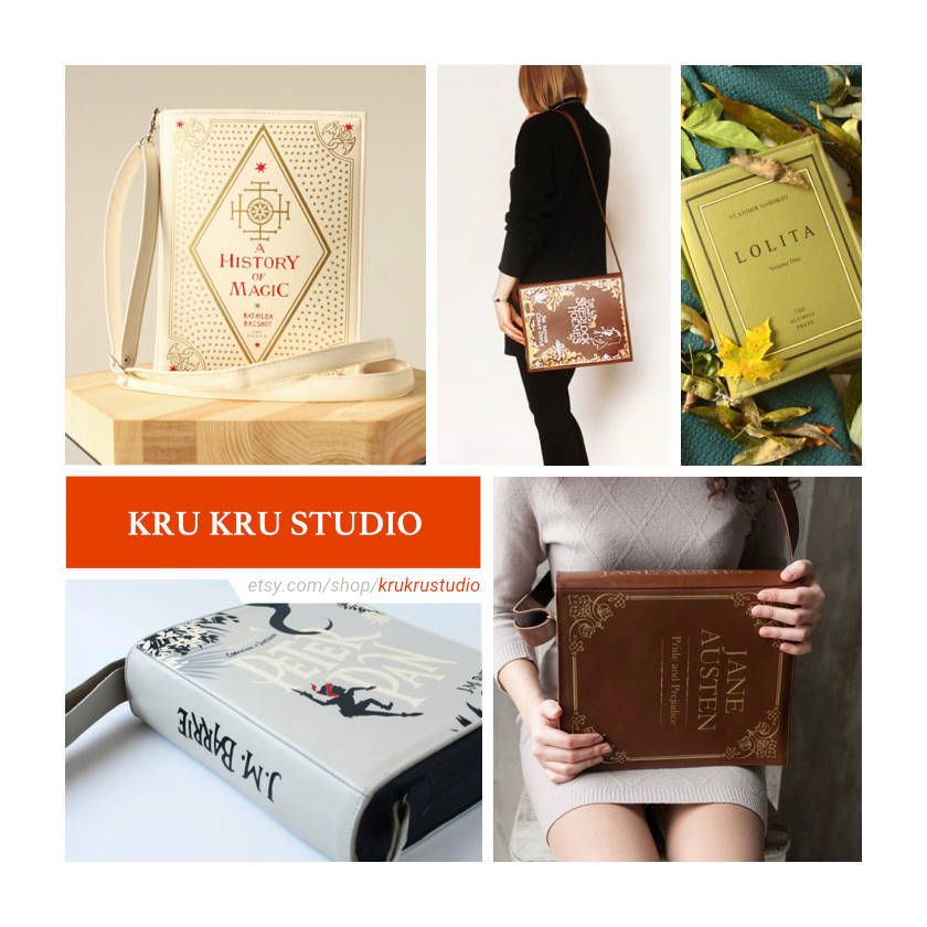 Etsy shops for book lovers: Kru Kru Studio – Ebook Friendly