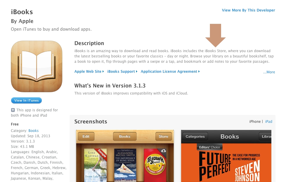 Now iBooks Store – Ebook Friendly