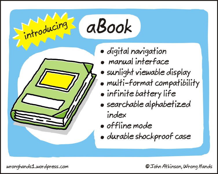 Introducing a-book – cartoon – Ebook Friendly