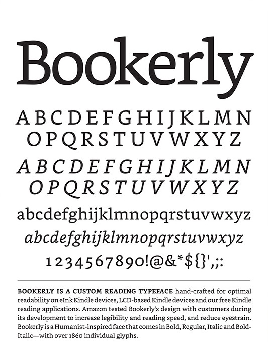 Bookerly font – character list – Ebook Friendly