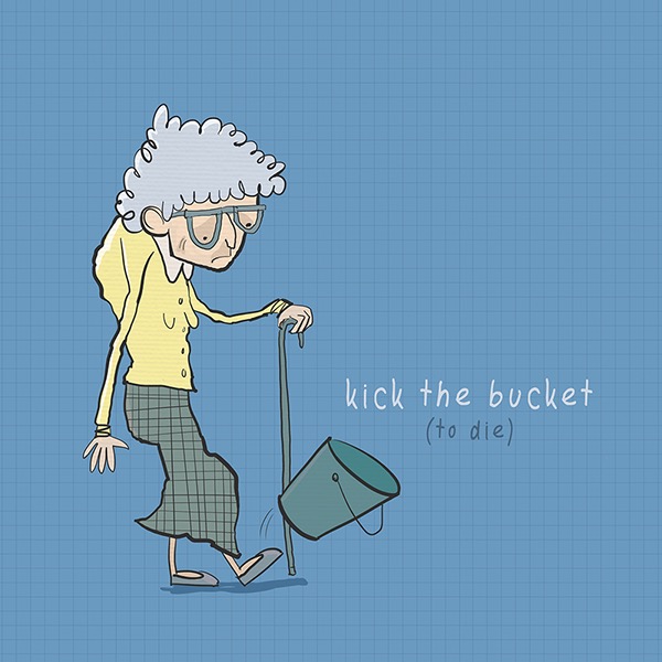 Common English idioms explained – kich the bucket – Ebook Friendly