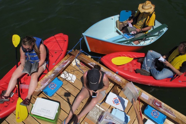 The Floating Library is a bookshop on a raft that you can approach by a ...