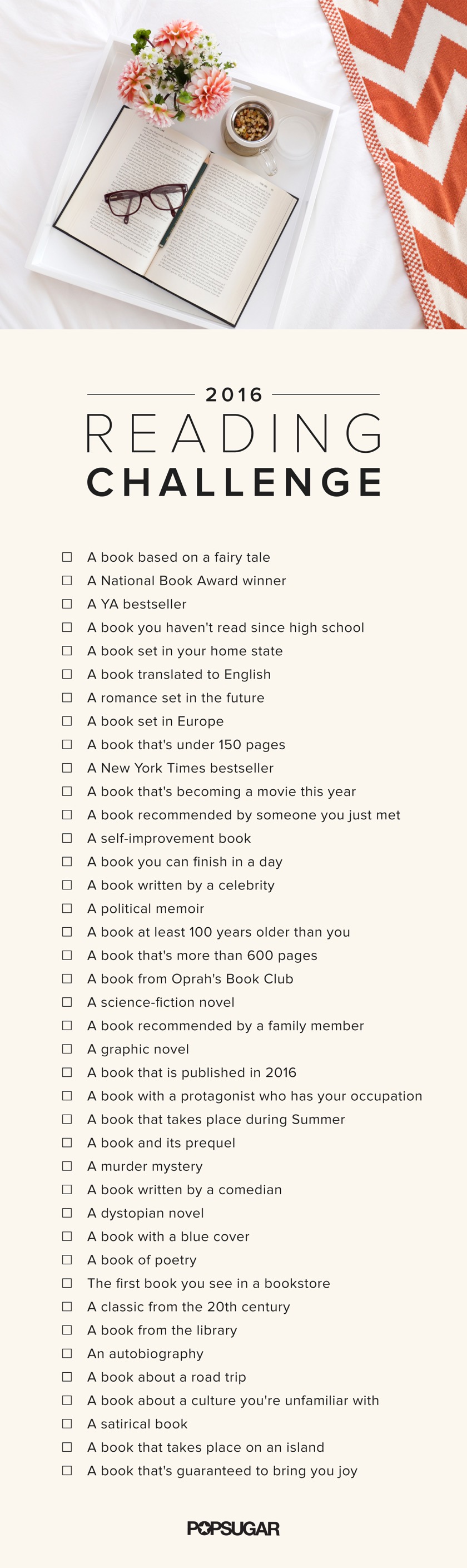 The 2016 reading challenge #infographic – Ebook Friendly