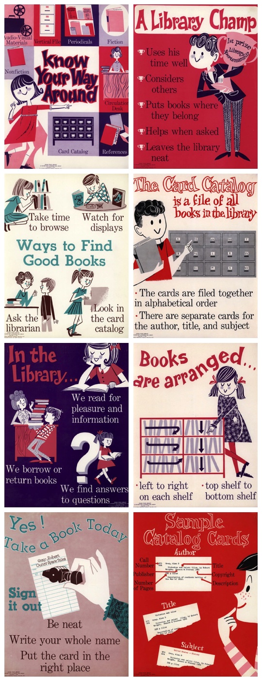 Vintage library posters from 1965 designed by Cynthia Amrine – Ebook ...
