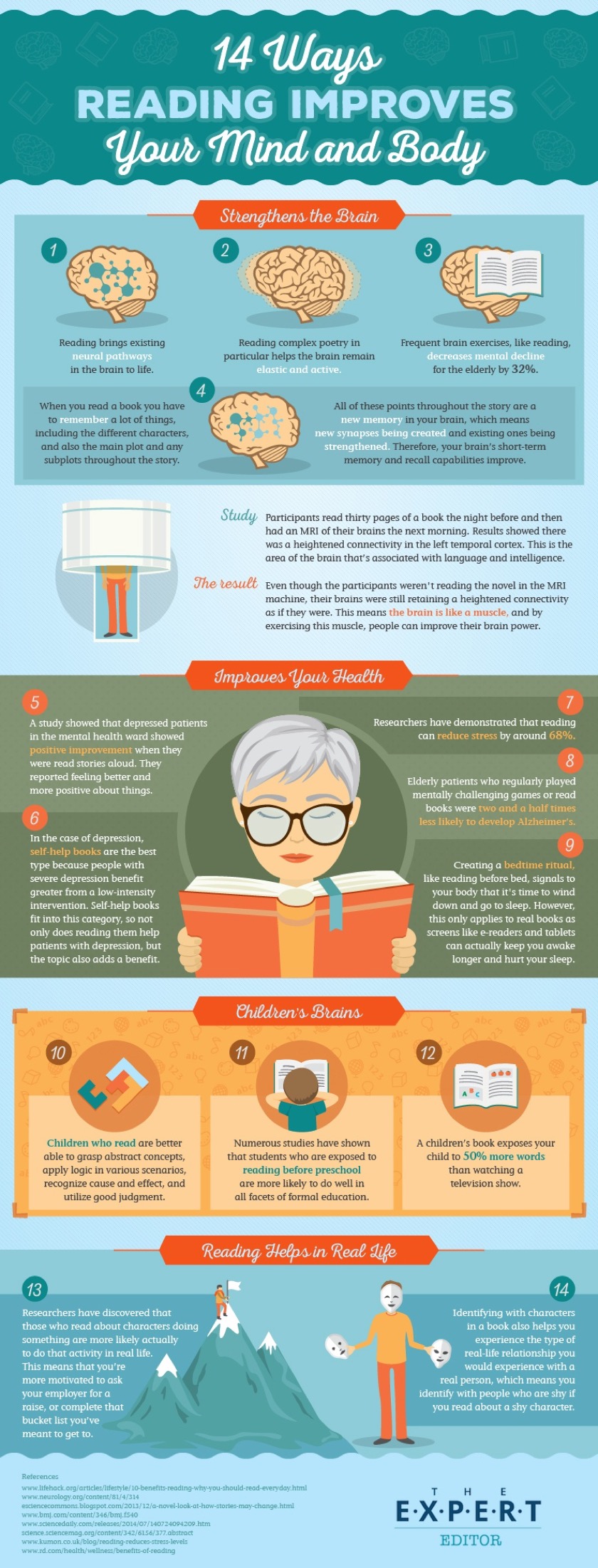 14 ways reading helps your brain and body #infographic – Ebook Friendly