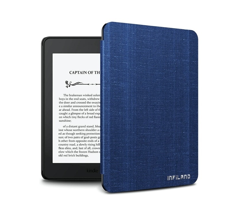 Denim-textured Kindle Paperwhite 4 slim case cover – Ebook Friendly